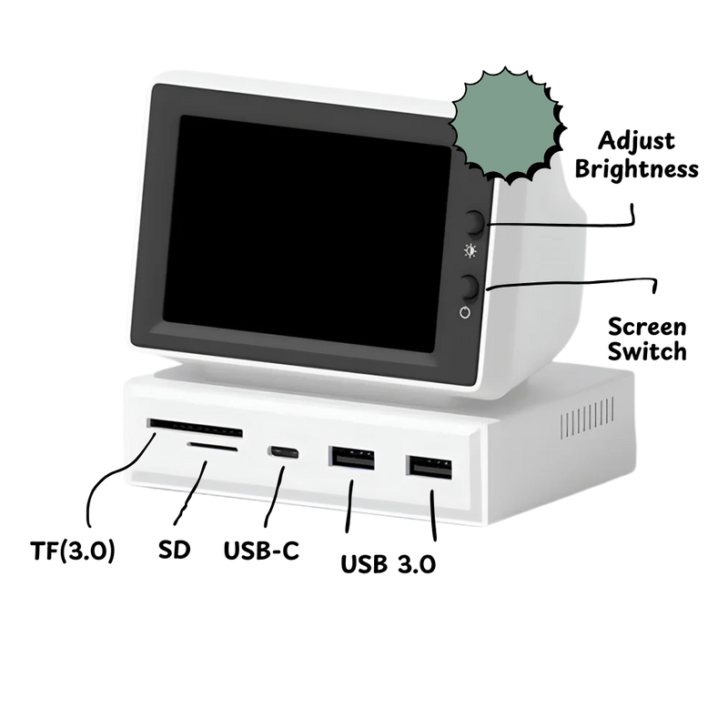 Dockmate - Retro Mini Computer Monitor